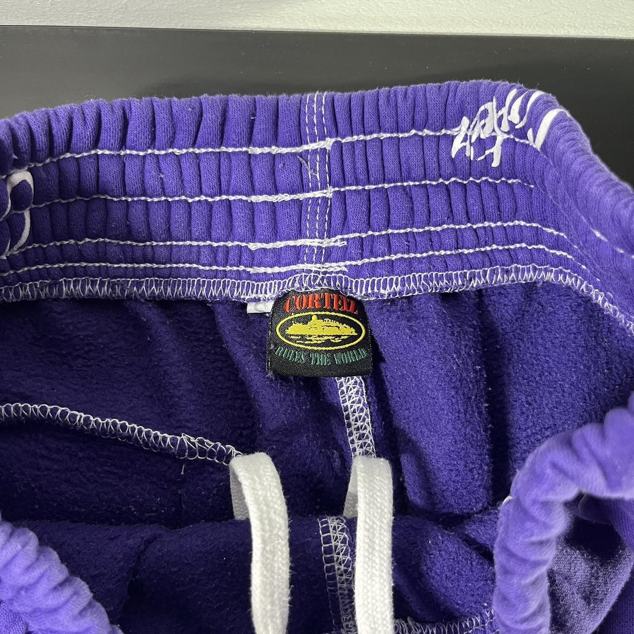 Corteiz Script Jogger Purple/White 💧 Very rare Nice... - Depop