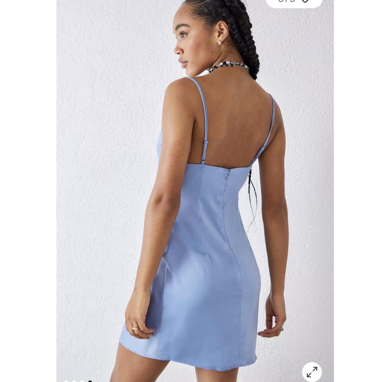 Light Before Dark Mallory Cowl Slip Mini Dress in... - Depop
