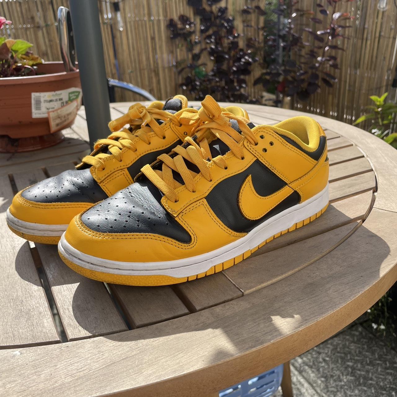 Nike black and yellow dunk low, have been skated in... - Depop