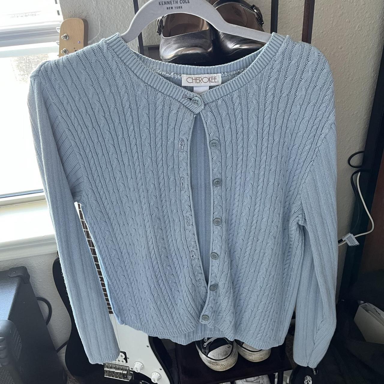 100% cotton light blue Cherokee cardigan, perfect... | Depop
