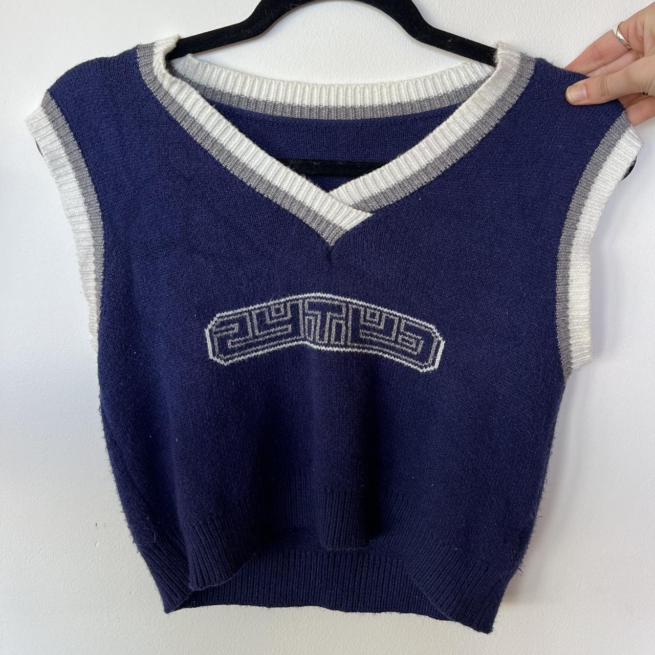 Blue knit vest - Depop