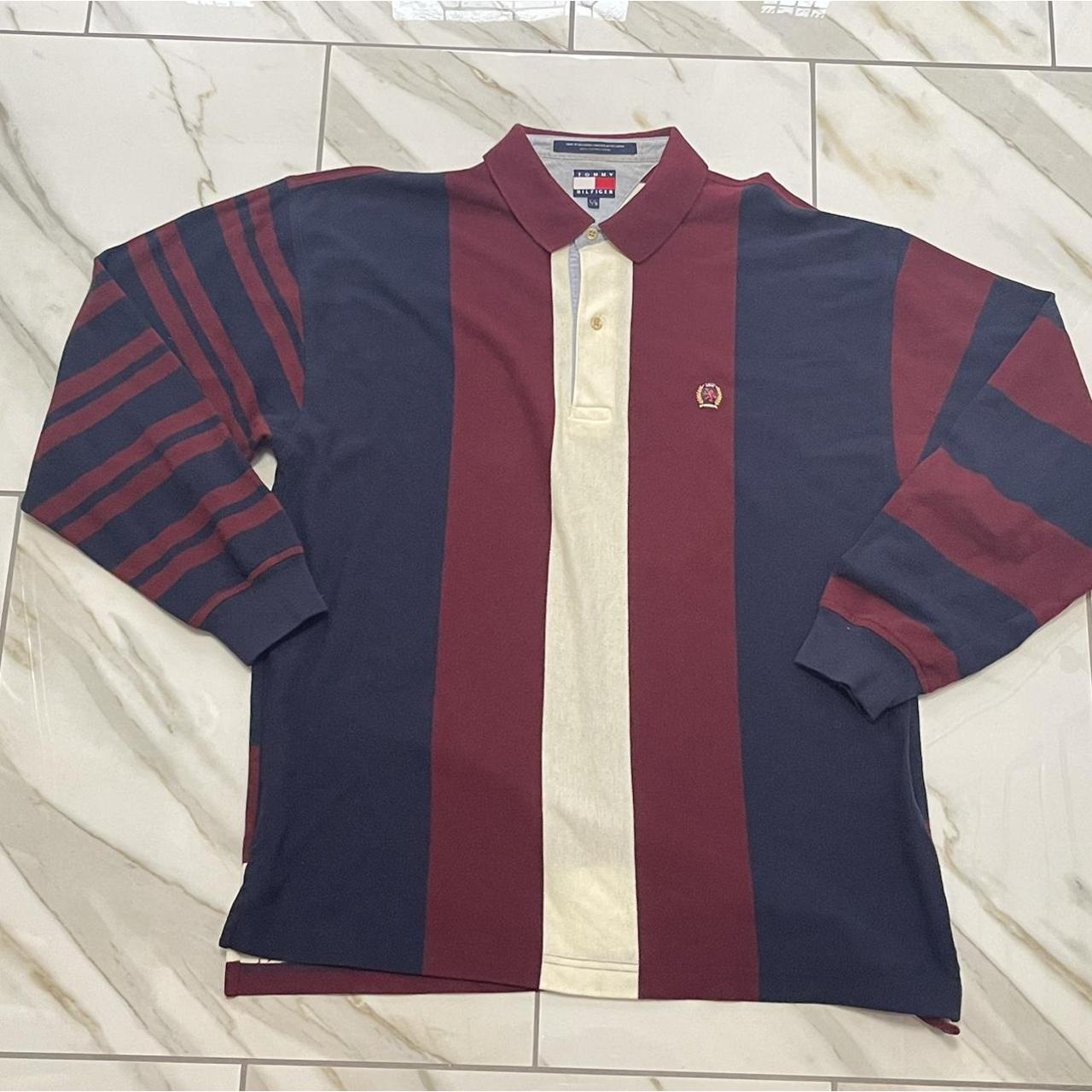 Tommy Hilfiger rugby polo size LARGE 9/10... - Depop