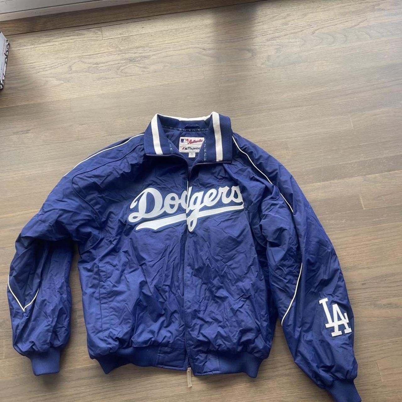 Dodgers Majestic Jacket. Get that oversized look... - Depop