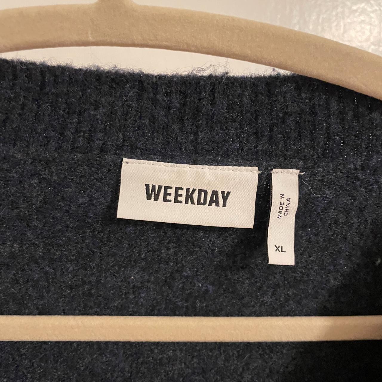 Weekday Oversized Sweater in Navy Oversized... - Depop
