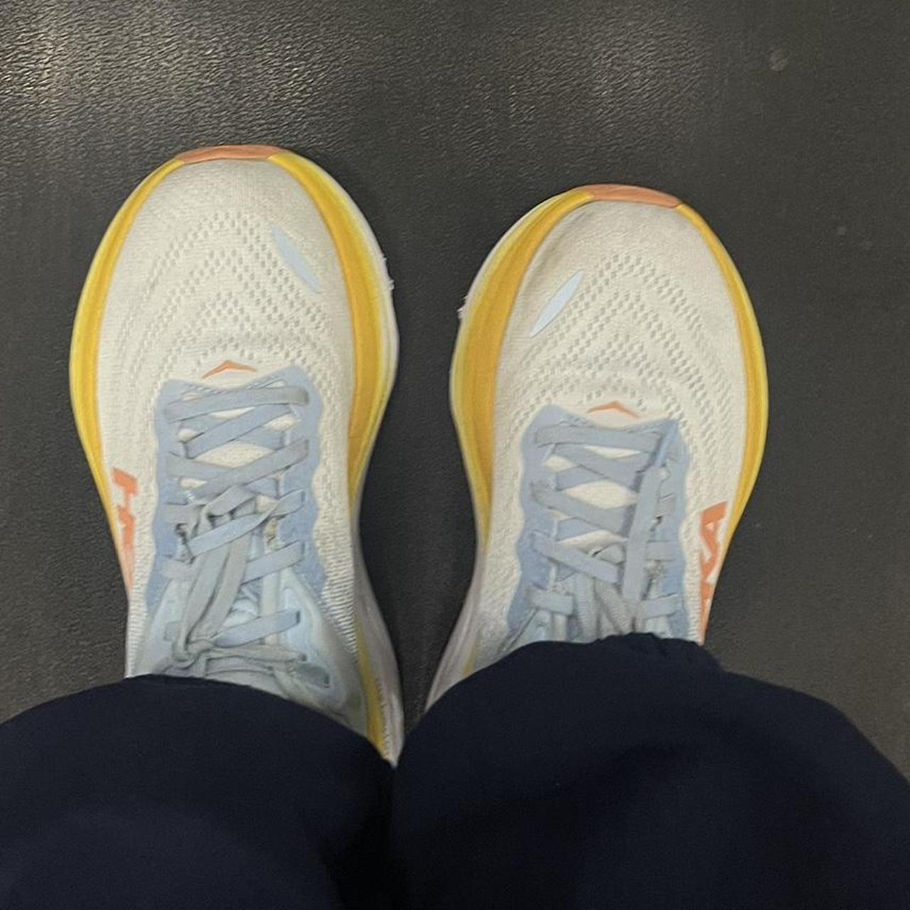 Hoka bondi 8 Blue yellow Seen as renee noe Fits... - Depop