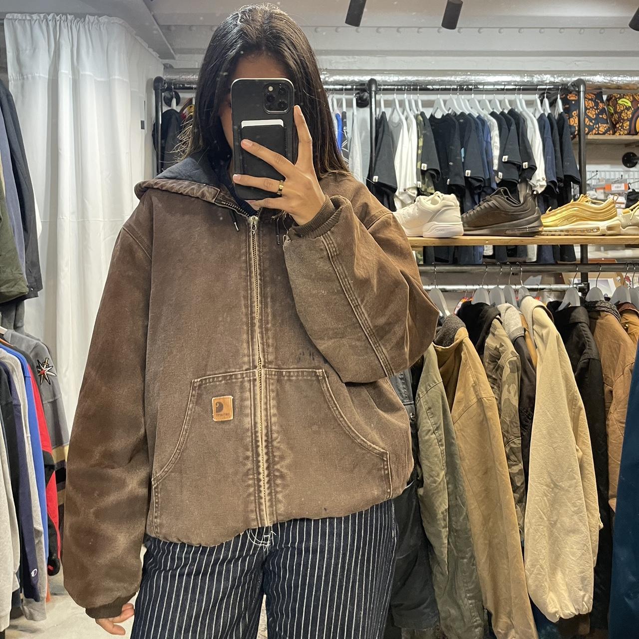 Brown carhartt jacket - Depop