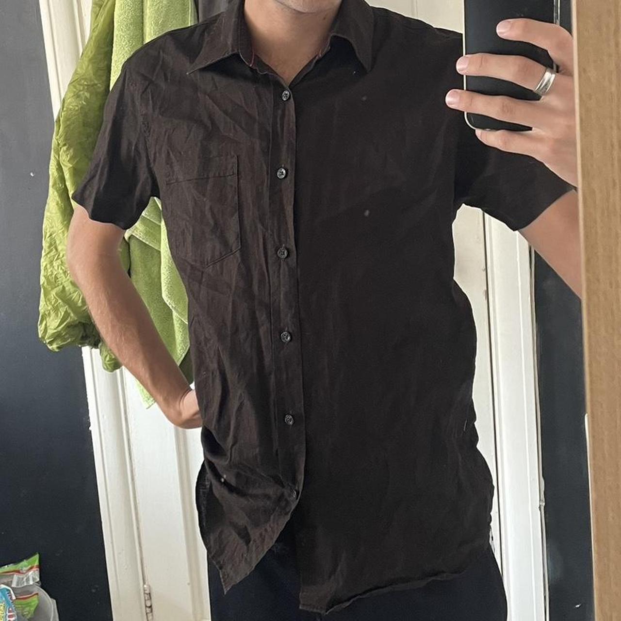 Brown Button Up Shirt Mens Size Medium Great... - Depop