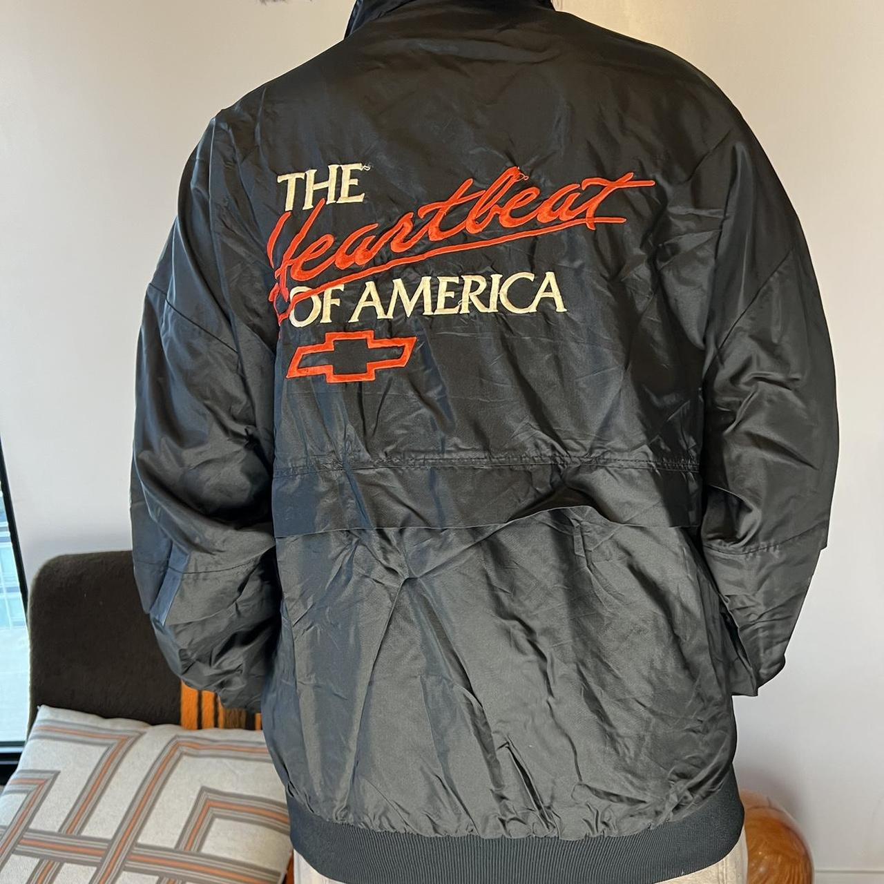 Chevrolet Nylon Windbreaker jacket, snap button.... - Depop