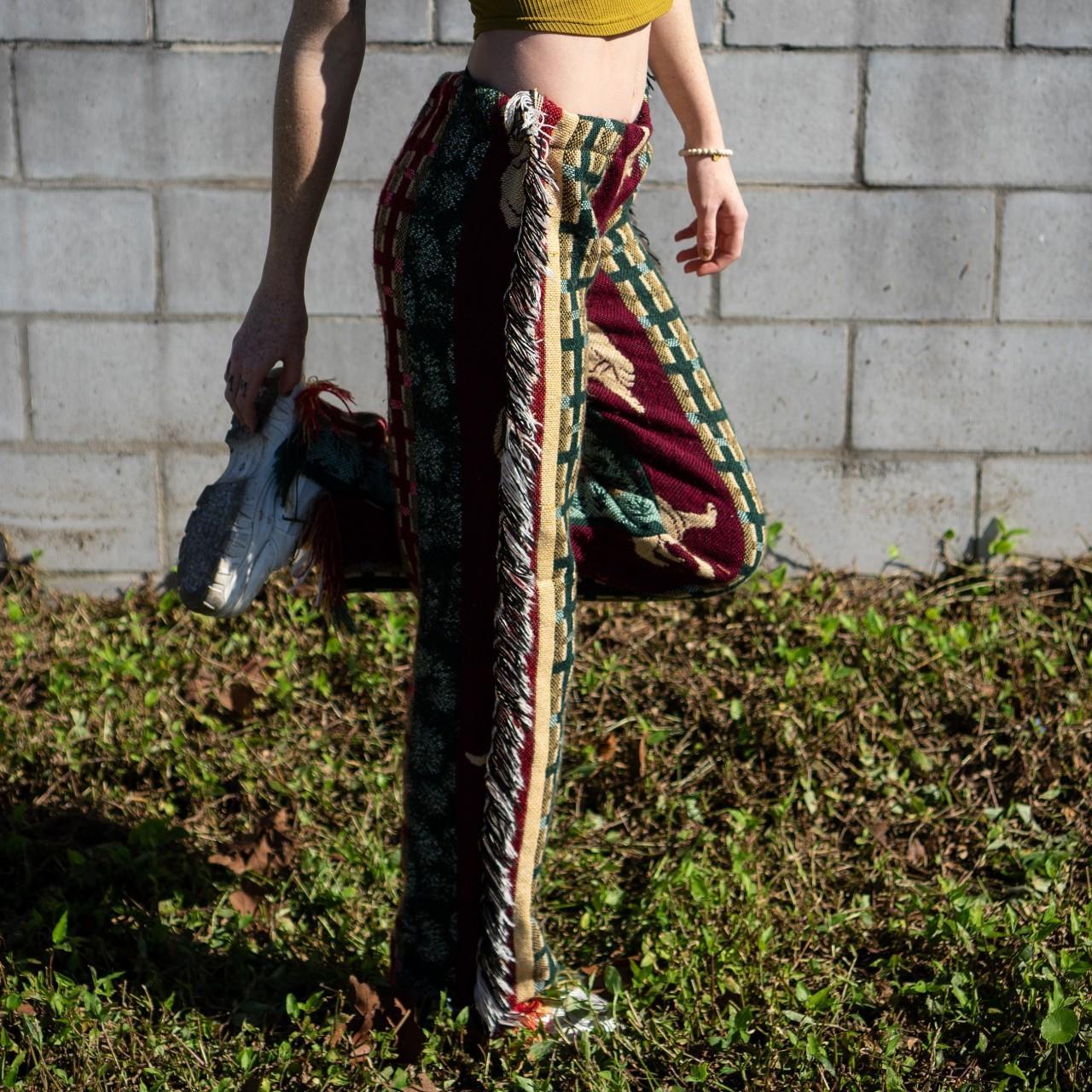 Tapestry Fashion Pants Handmade from a vintage... - Depop