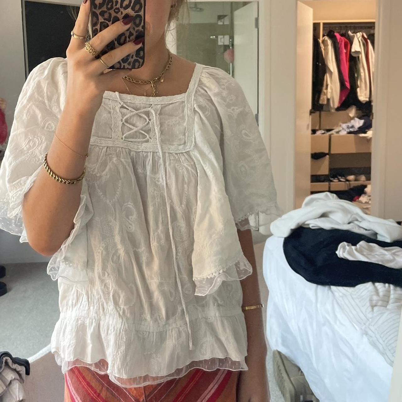 floaty square neck blouse! super cute for summer... - Depop