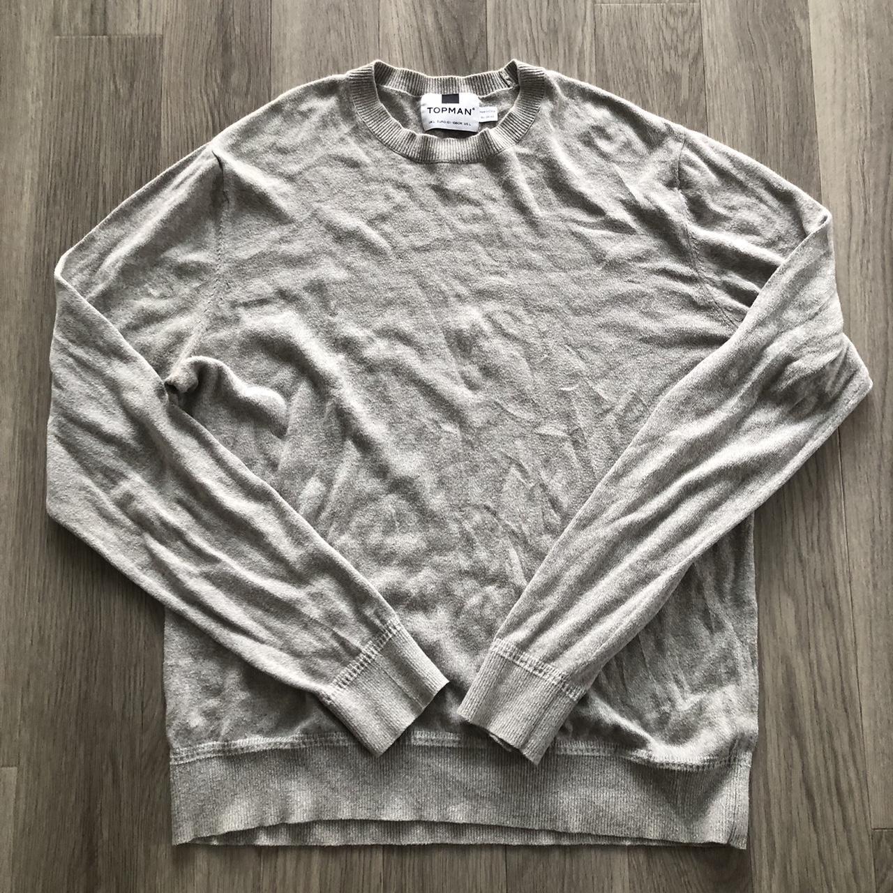 Topman Mens Grey Jumper in Size... - Depop