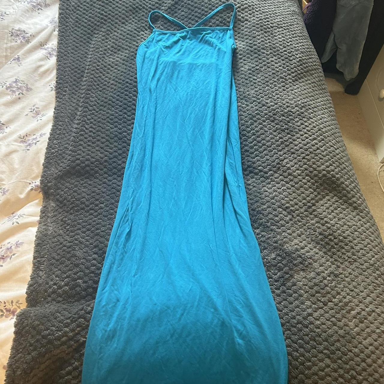 Blue bodycon long dress Skims style New years - Depop
