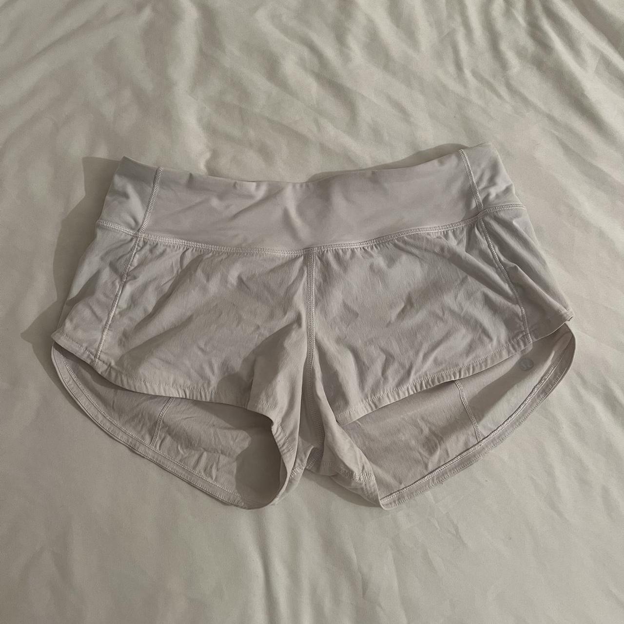 Lululemon White Speed Up 2.5” Shorts #lululemon... - Depop