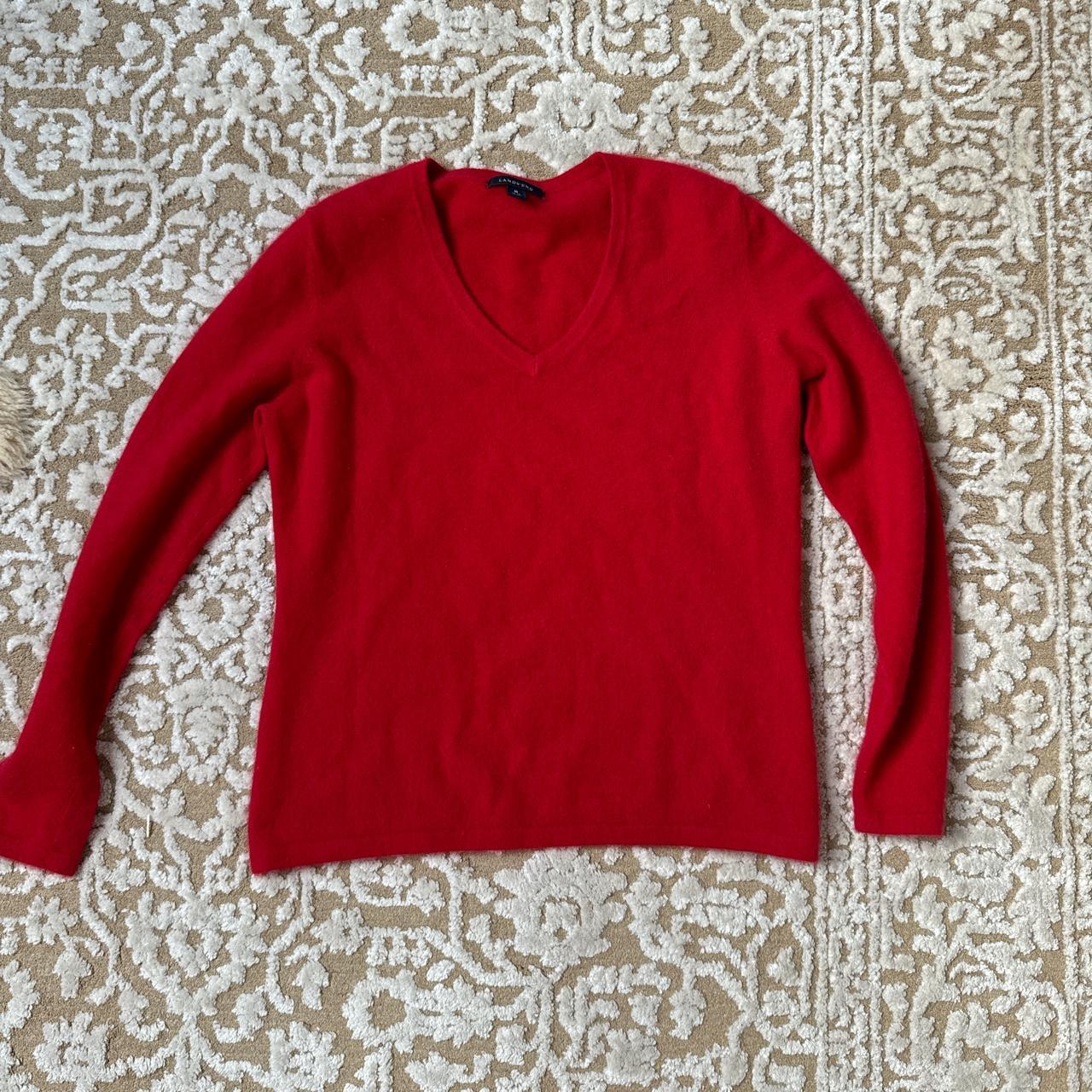 Red cashmere v-neck sweater Beautiful red sweater,... - Depop