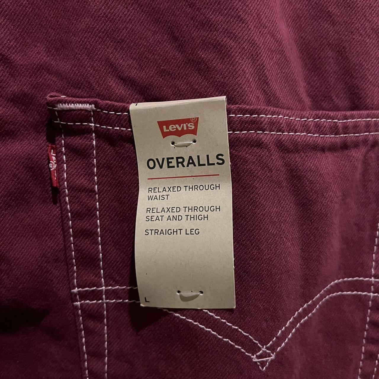 Levis Red Tab Overalls Burgundy Relaxed Waist 40in... - Depop