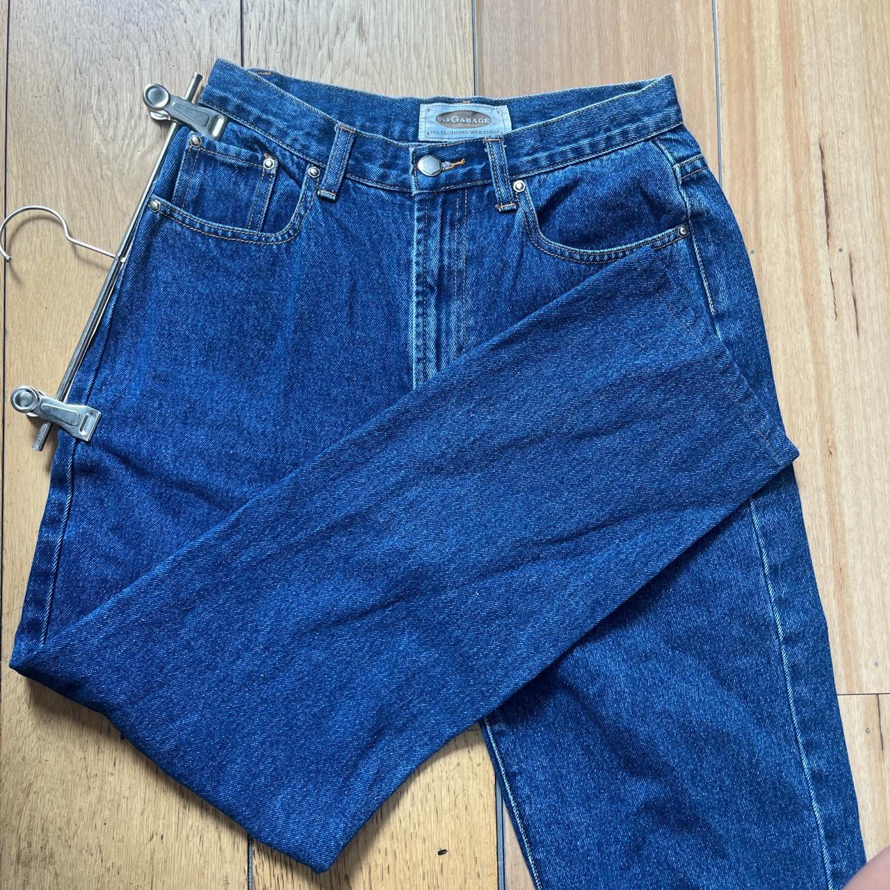 Old garage vintage blue denim jeans. High rise... - Depop