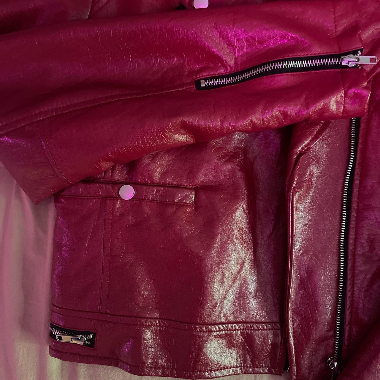 REPOP red patent leather moto jacket from wild fable... - Depop