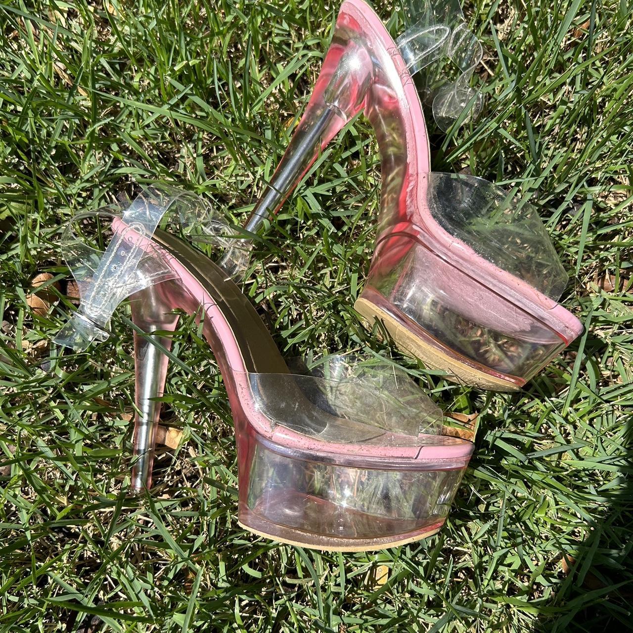 Pink Clear Pumps 💕💕 PRETTYLITTLETHING Size : 5 /35... - Depop