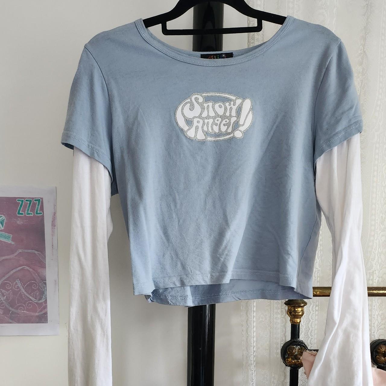 Delia's brand Snow Angel logo tee very cute skater... - Depop