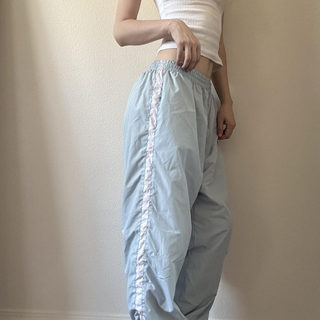 ⋆ ★ baby blue track pants tag says large but fits... - Depop
