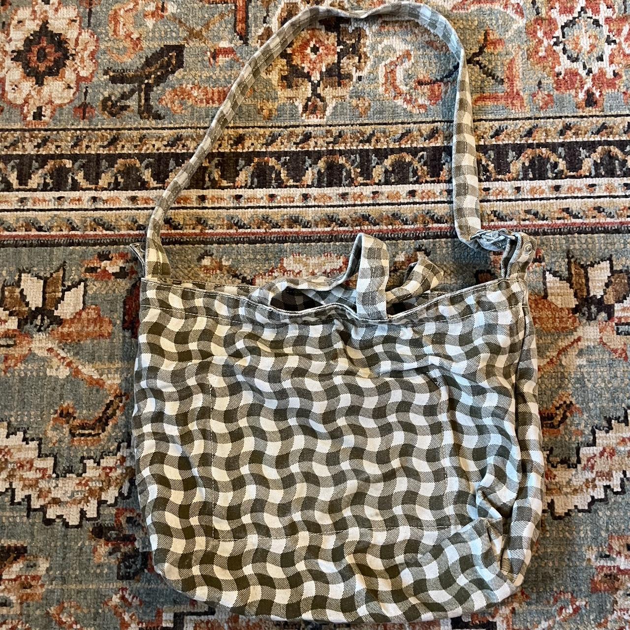 baggu horizontal zip duck bag wavy gingham... - Depop
