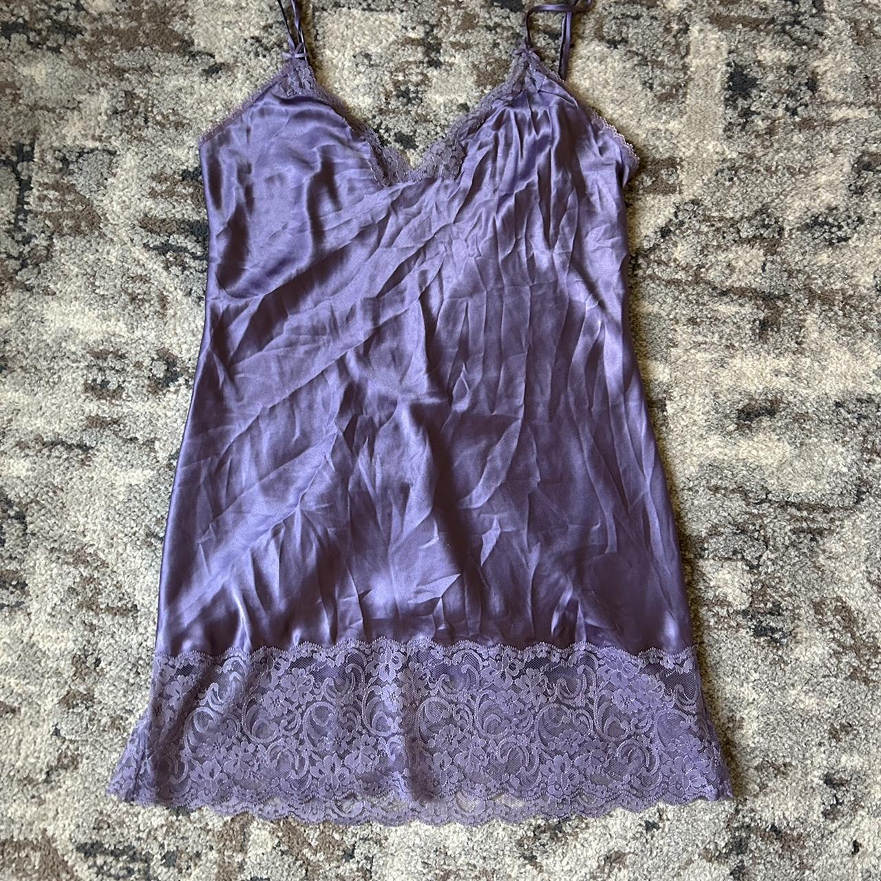 Victoria’s Secret purple lace slip dress. Excuse the... - Depop