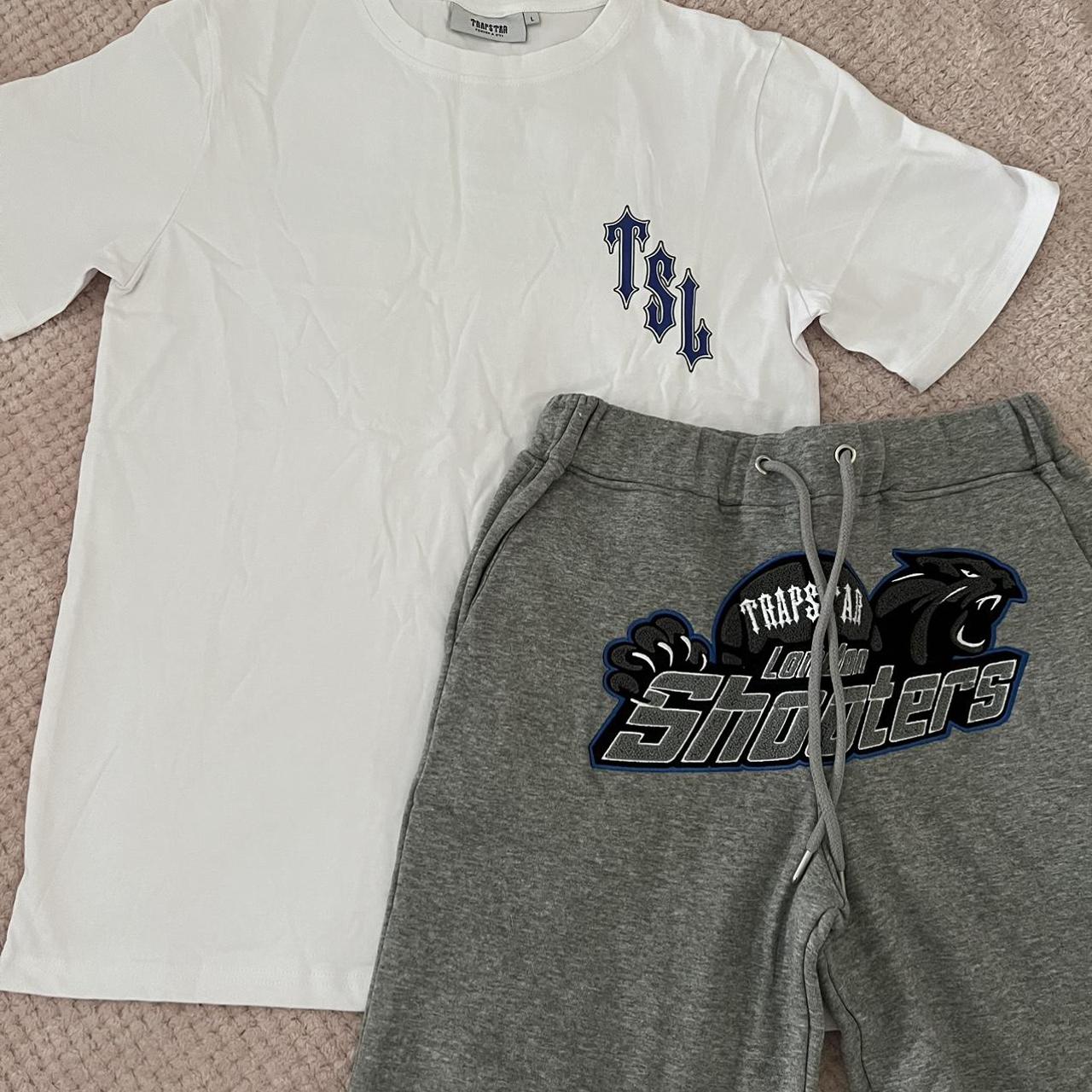 Trapstar shooters shorts set white/grey Brand new... - Depop