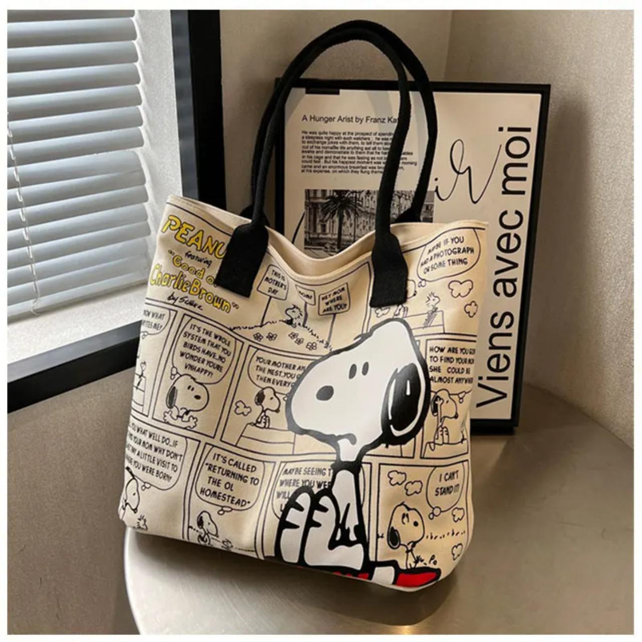 Snoopy Canvas Shoulder Tote Bag #snoopy - Depop