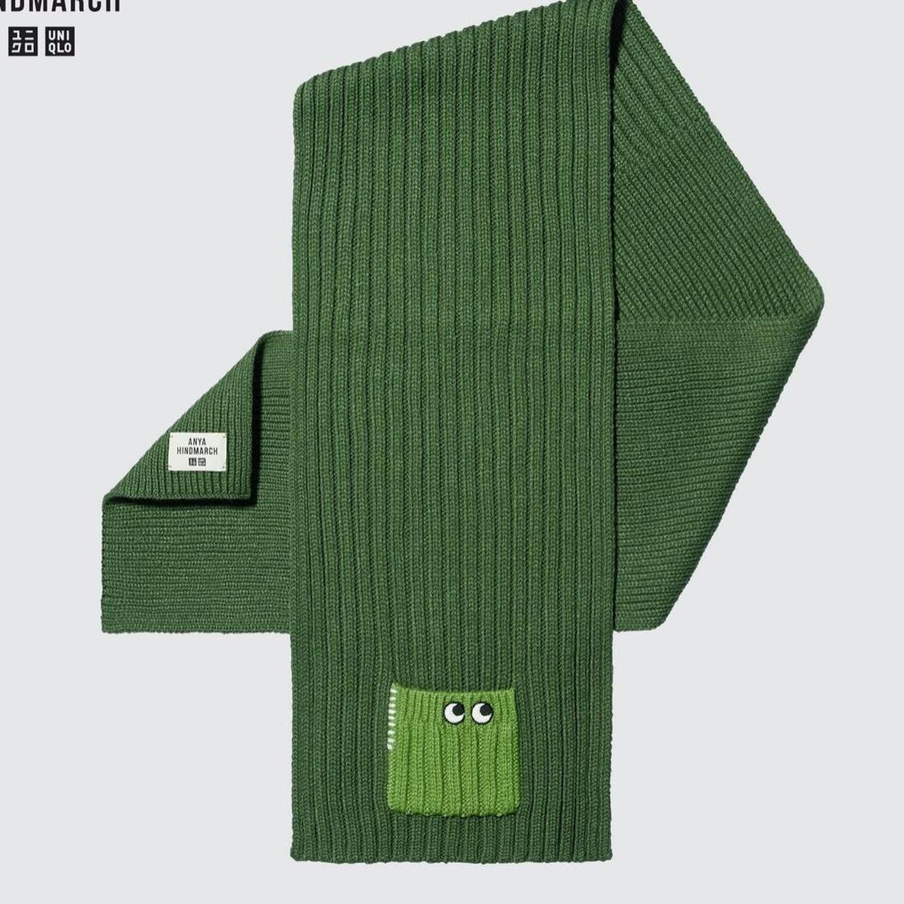 uniqlo green scarf limited edition design #uniqlo... - Depop