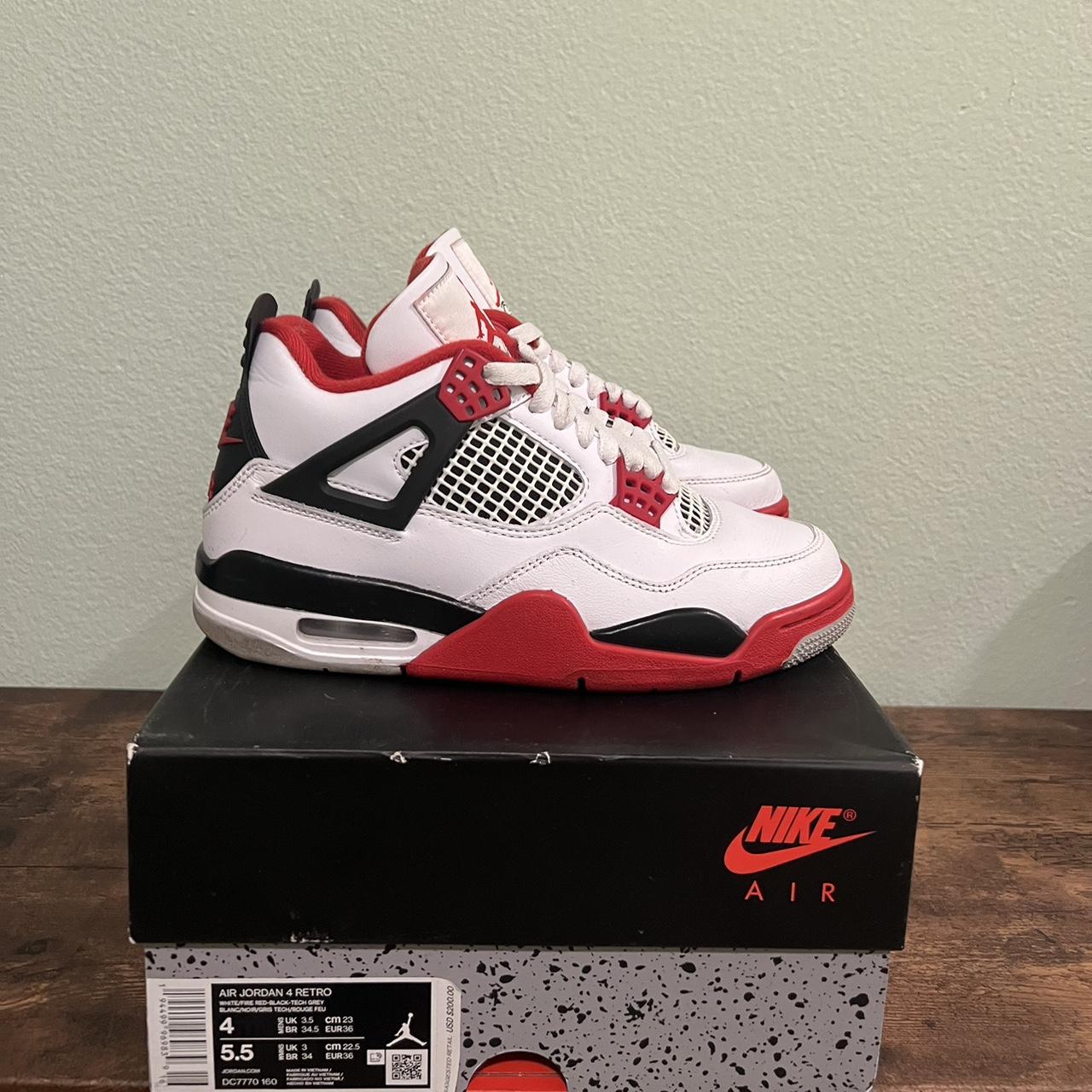 Air Jordan 4 Retro OG 'Fire Red ' Size US 5.5 in... - Depop