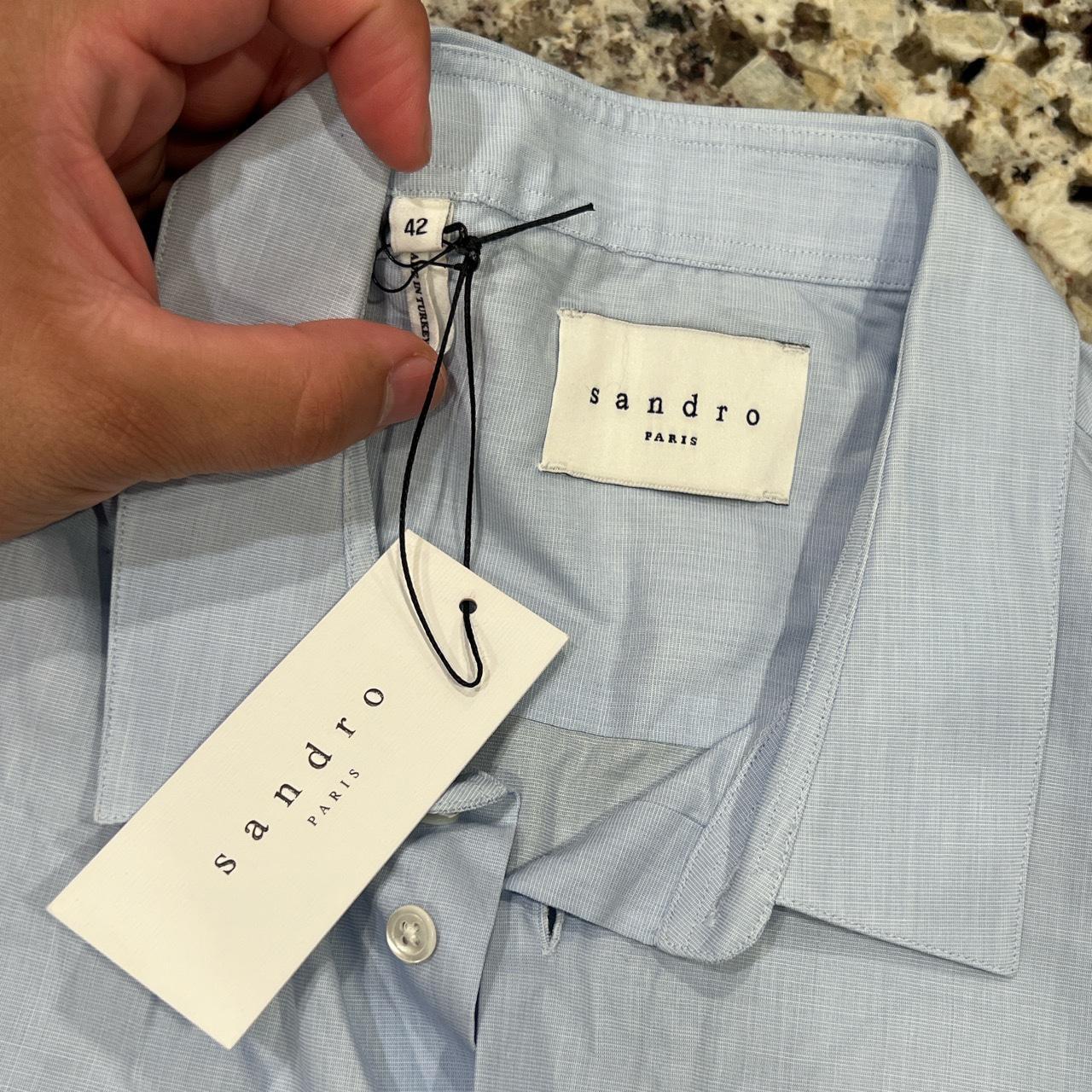 Sandro Paris cotton button up shirt -new with tags... - Depop