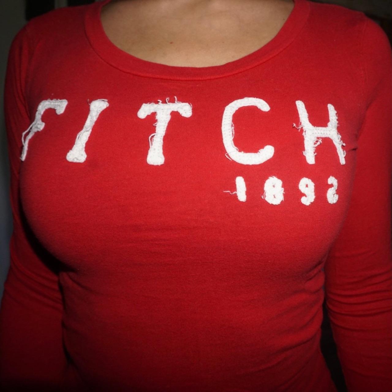 Vintage Y2K Embroidered Red Abercrombie & Fitch Long... - Depop