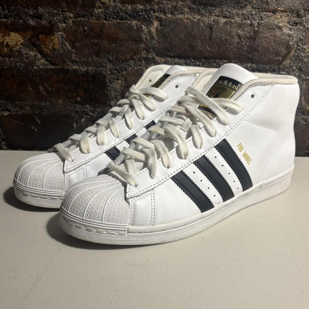 Adidas Superstar White and Black High Top Shell Toe... | Depop