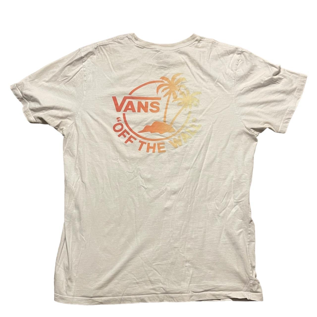 VANS OFF THE WALL Beach White Mens T-Shirt - Size L... - Depop