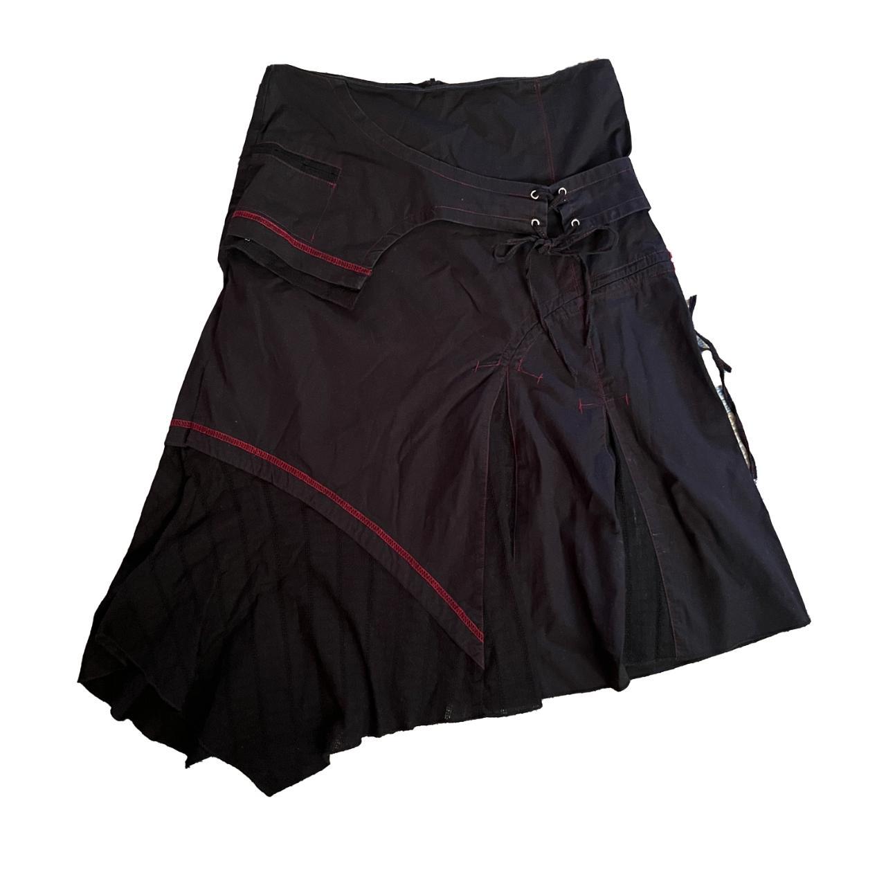 The perfect vintage euro goth black and red midi... | Depop