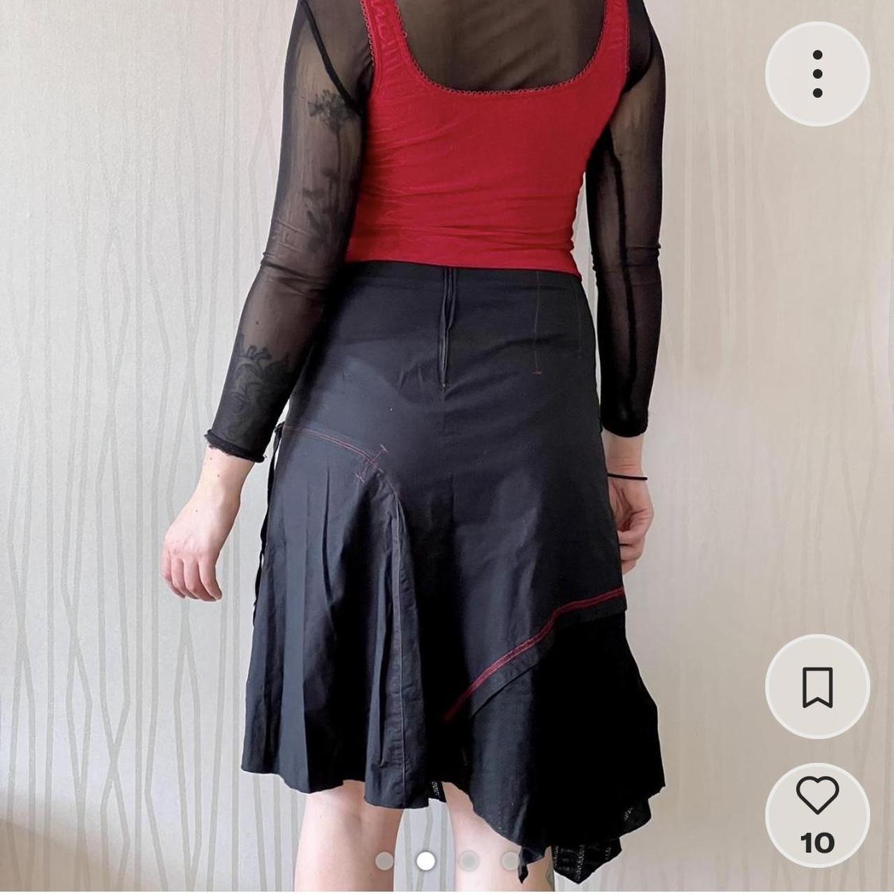 The perfect vintage euro goth black and red midi... | Depop