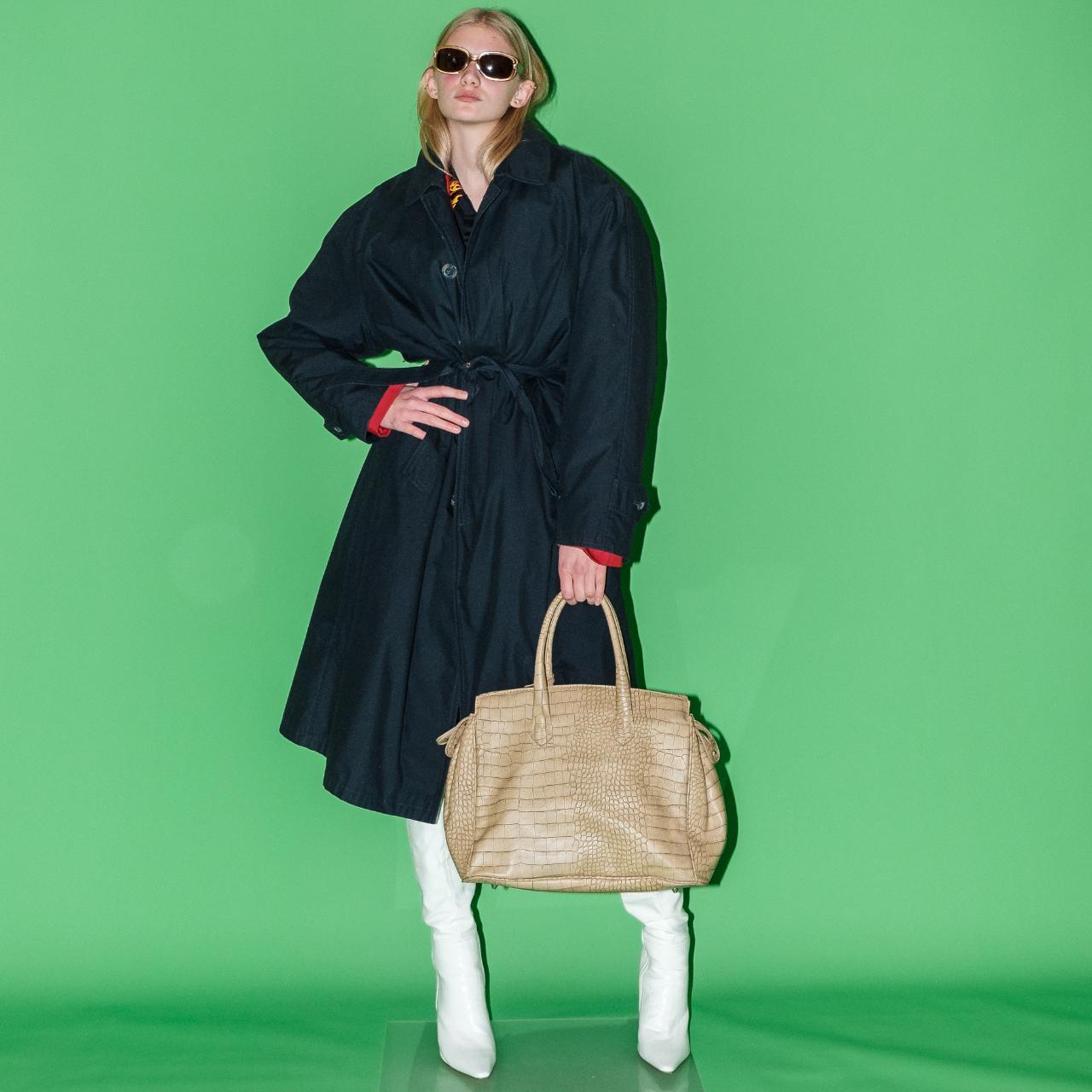 Women's Navy Coat | Depop