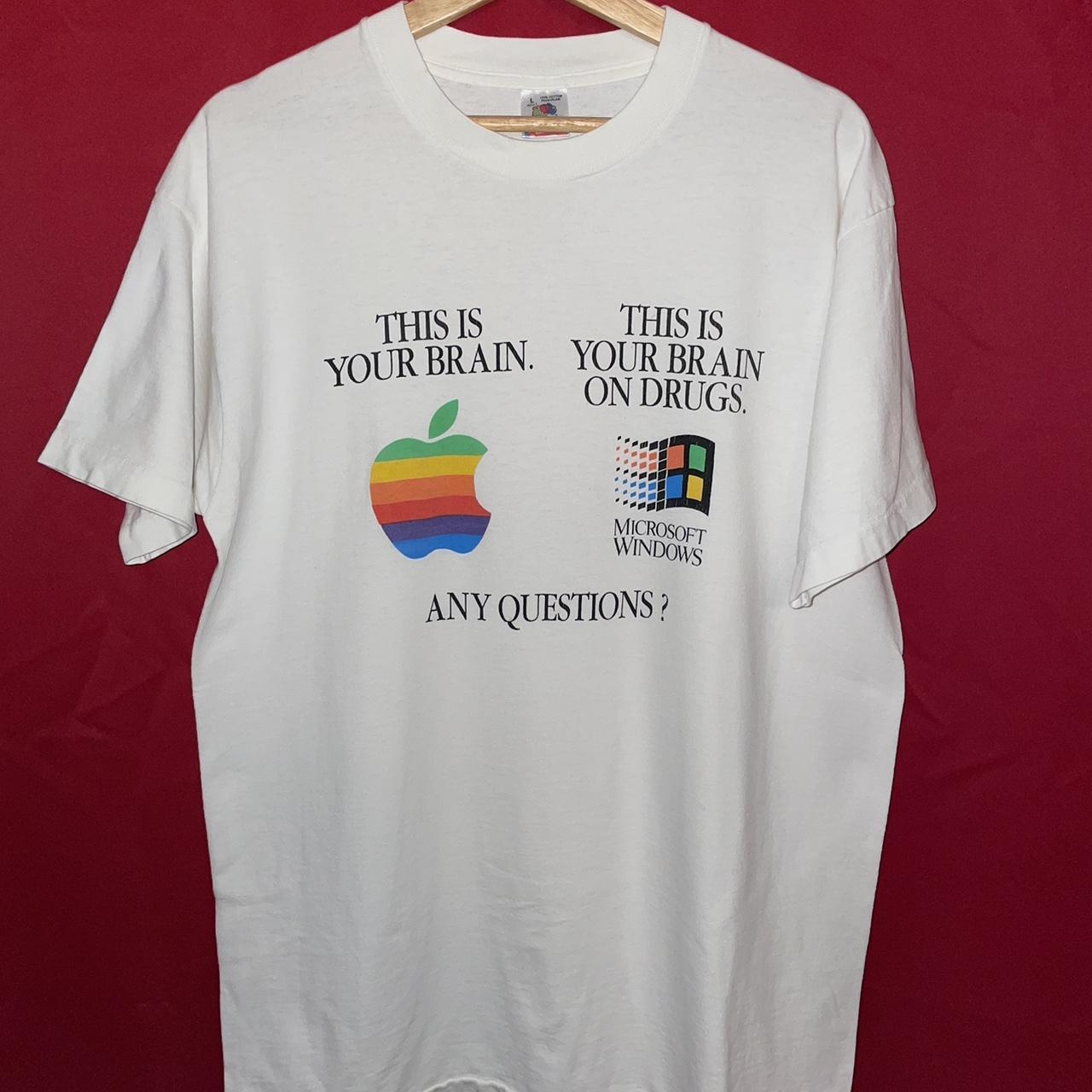 Rare 1989 Single Stitch Apple Computers Anti... - Depop