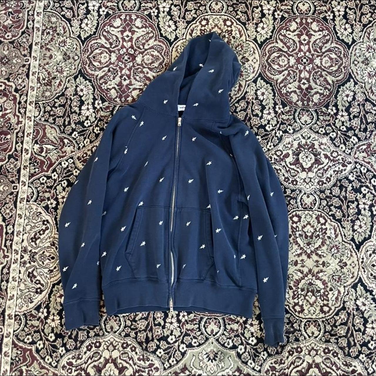 RARE BAPE navy blue star zip up lmk if you want try... - Depop