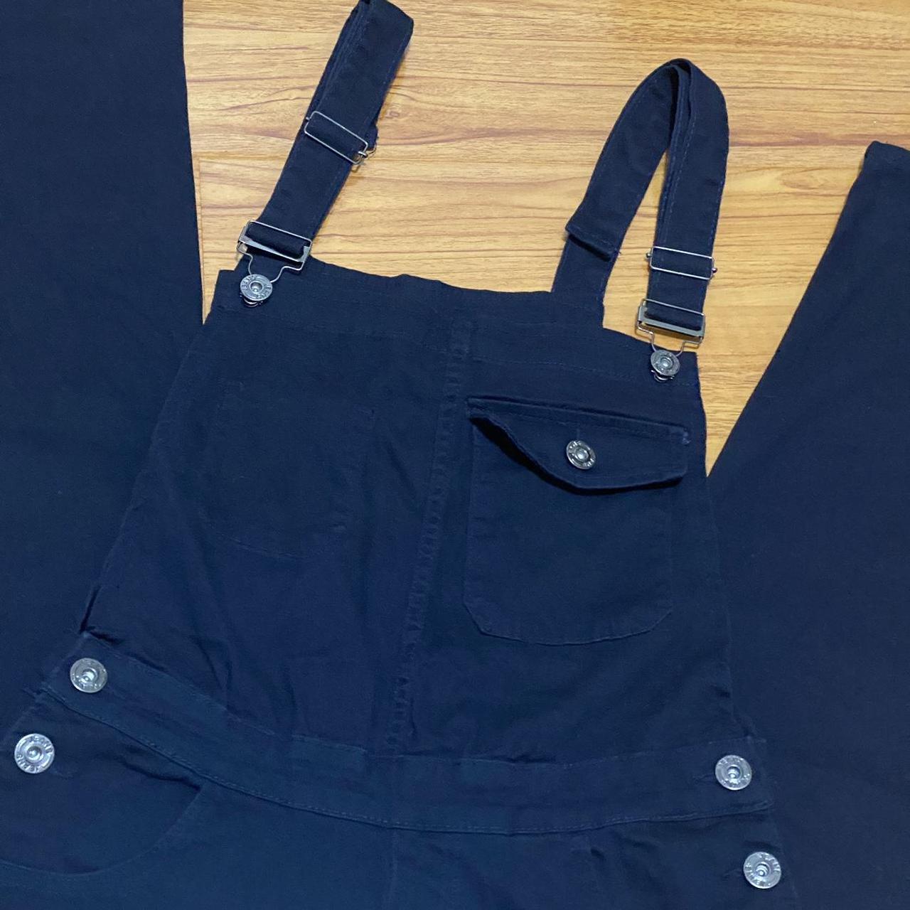 Black/Dark Navy Overalls Size Medium - fits like a... - Depop