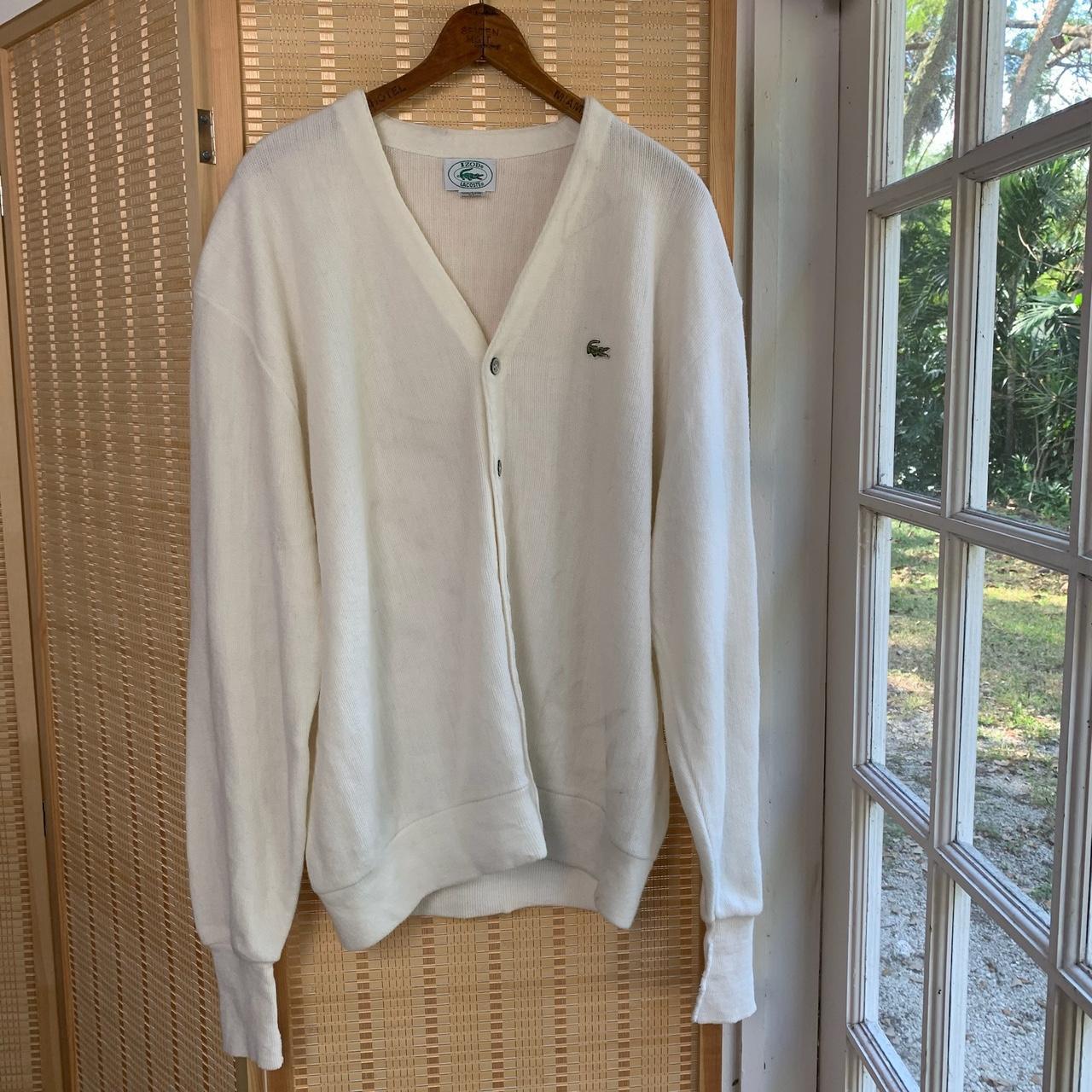 Vintage 80s izod Lacoste cardigan Size mens XL 22... - Depop