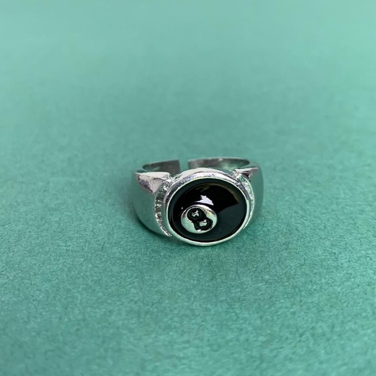 Y2k 2000s sterling silver 8 ball 🎱 ring. Size is... - Depop