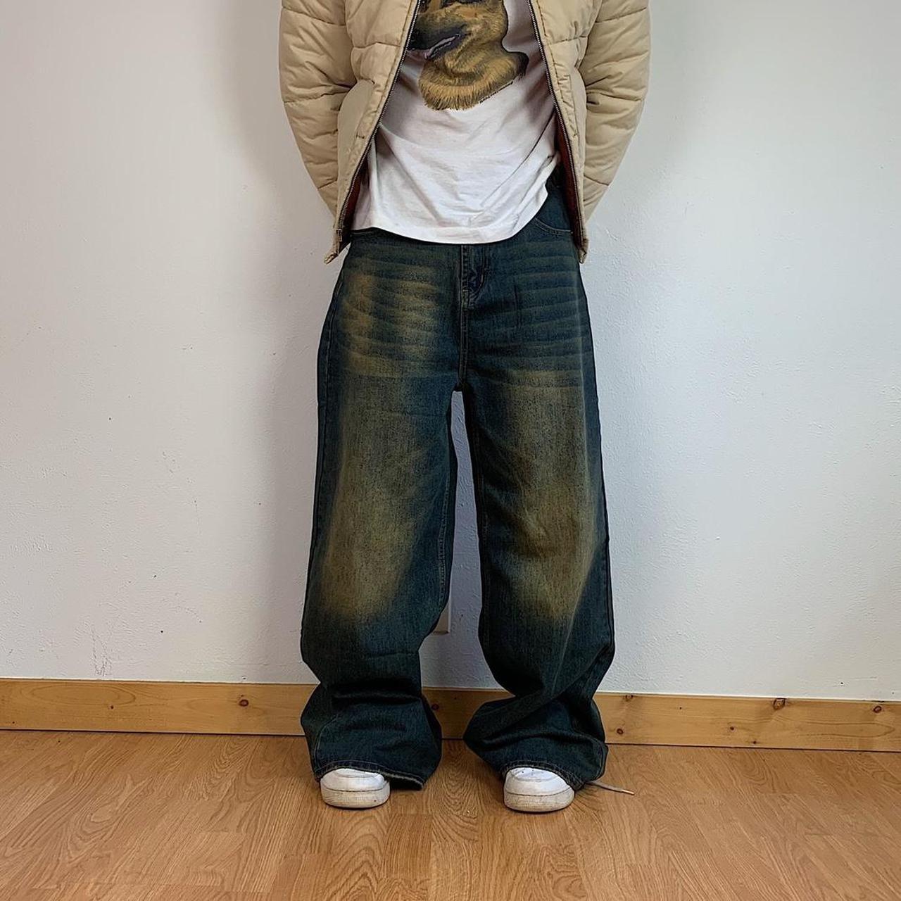 Vintage super baggy y2k urban wide leg faded desert... - Depop