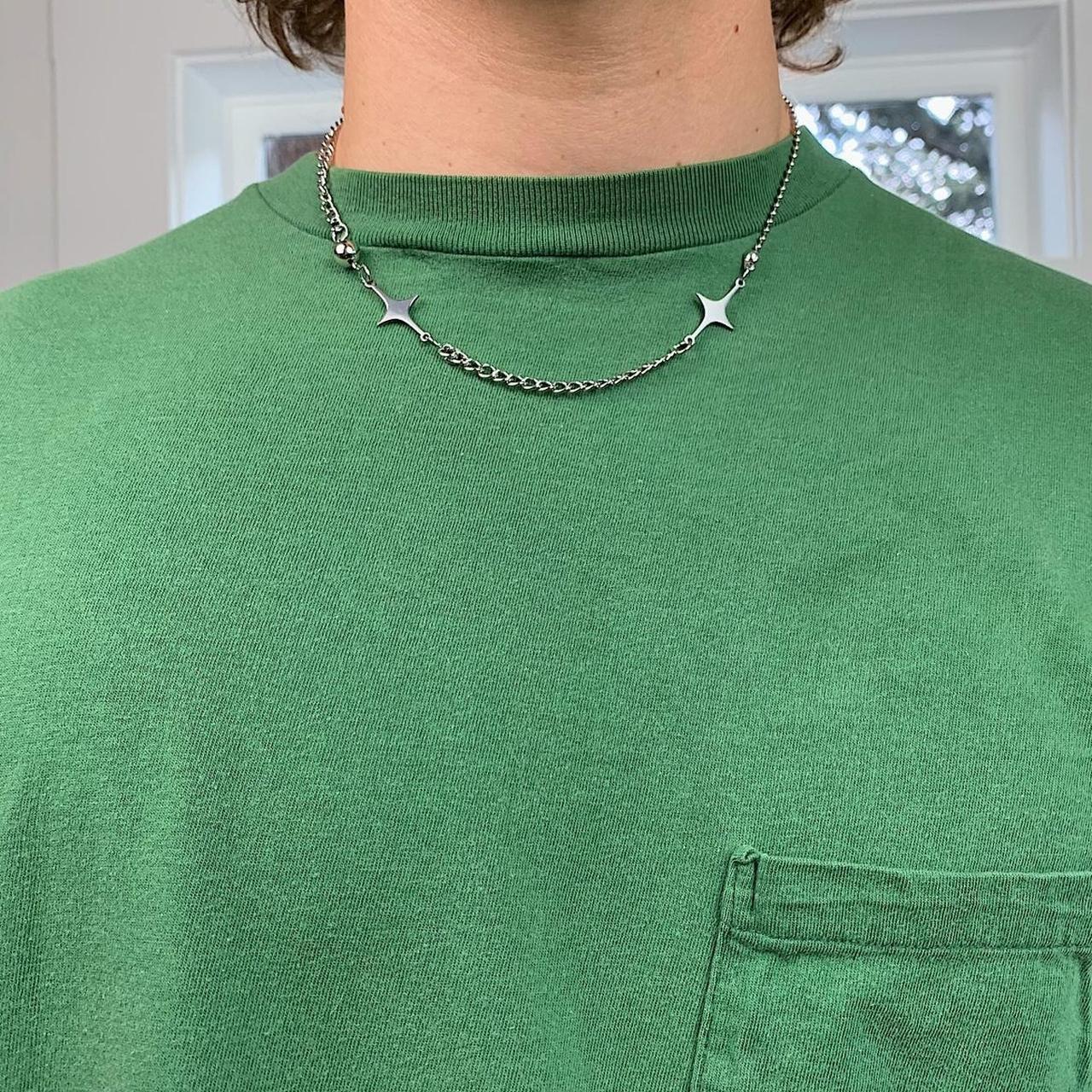 Y2k silver double start opium cyber punk style... - Depop