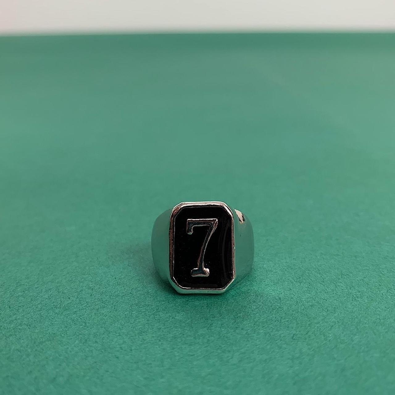 Number 7 Ring Vintage y2k style silver grunge ring.... - Depop