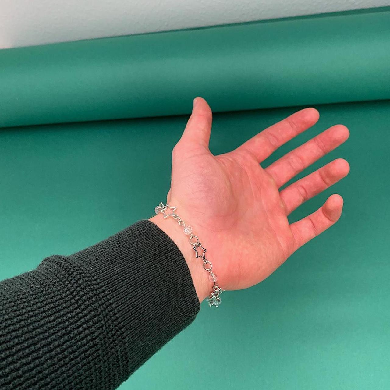 Y2k Cyber style silver star bracelet. Adjustable.... - Depop
