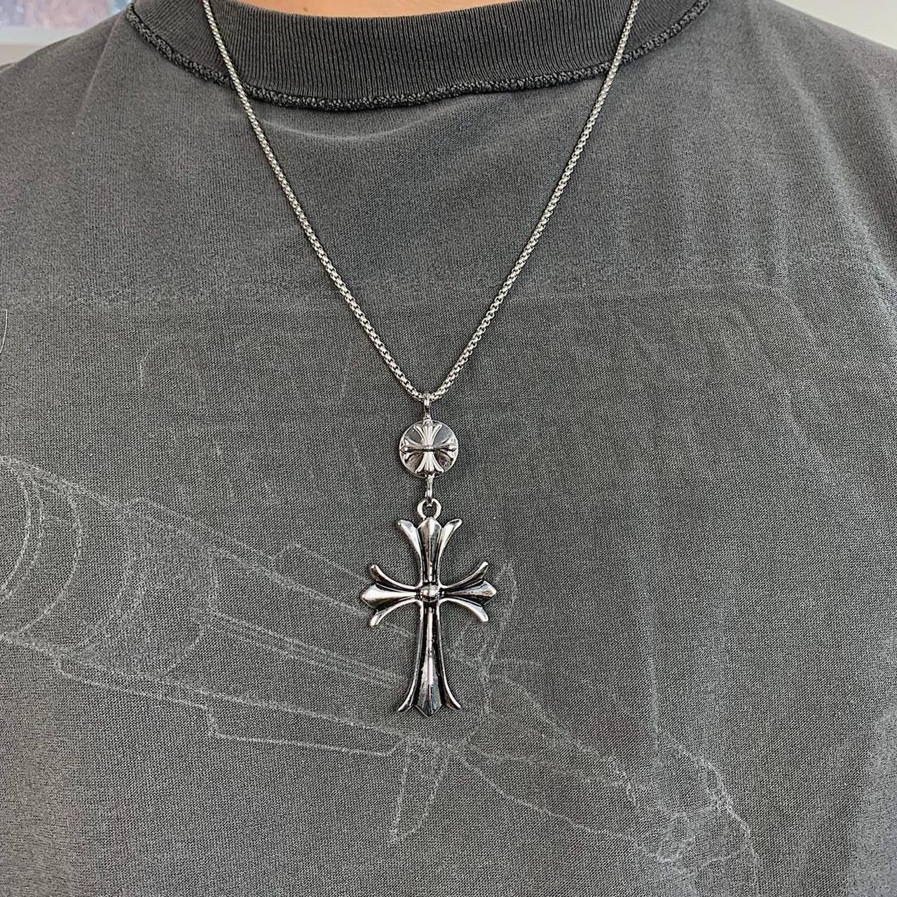 2000s Cyber y2k grunge punk opium cross pendant... - Depop