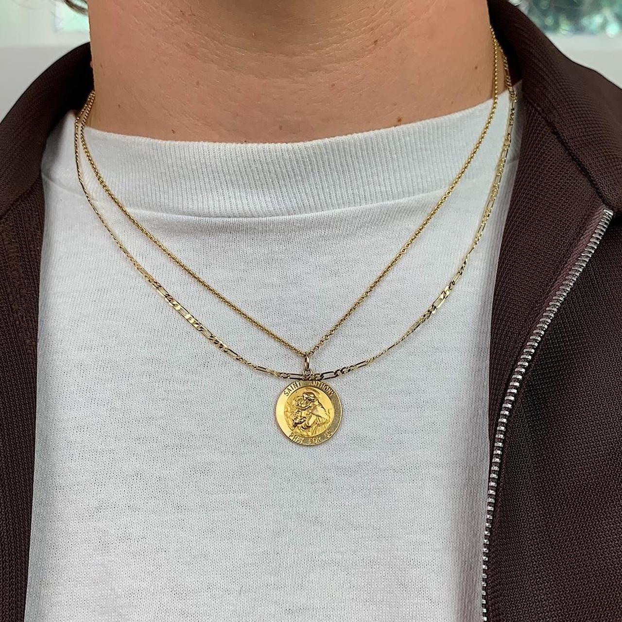 Y2k Figaro 14k Gold Plated Cuban Link Chain... - Depop