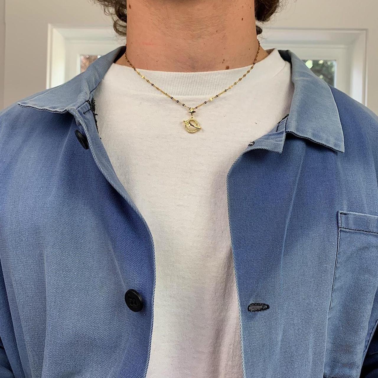 Y2k Cyber 2000s Gold Opal Planet pendant opium... - Depop