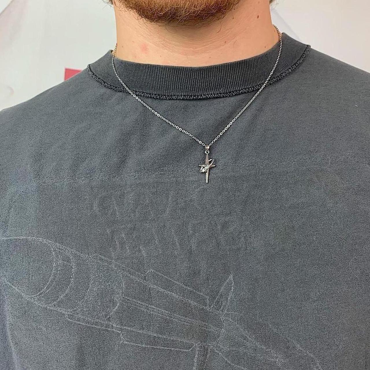 Y2k Cyber Grunge star ring with jewl style necklace.... - Depop